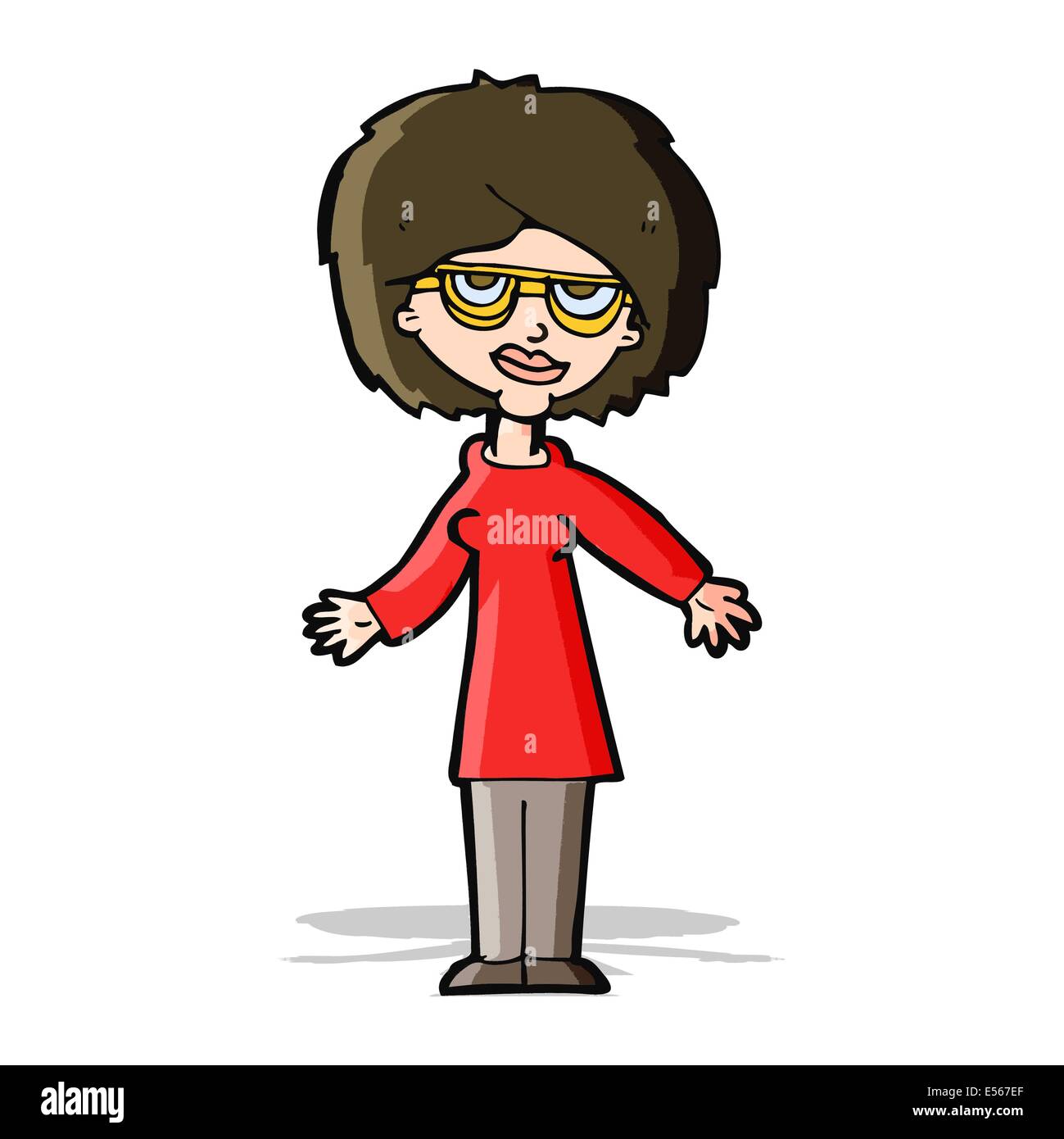 cartoon woman wearing glasses Stock Vector Image & Art - Alamy
