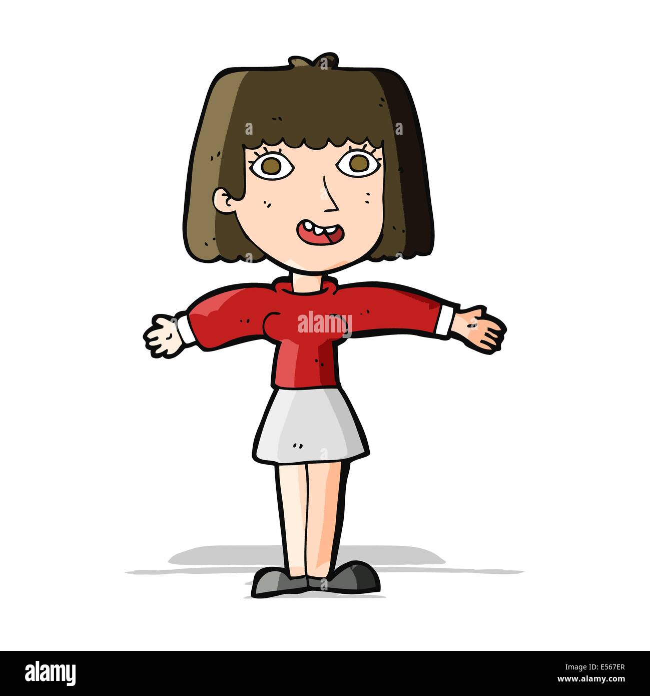 cartoon excited woman Stock Vector Image & Art - Alamy