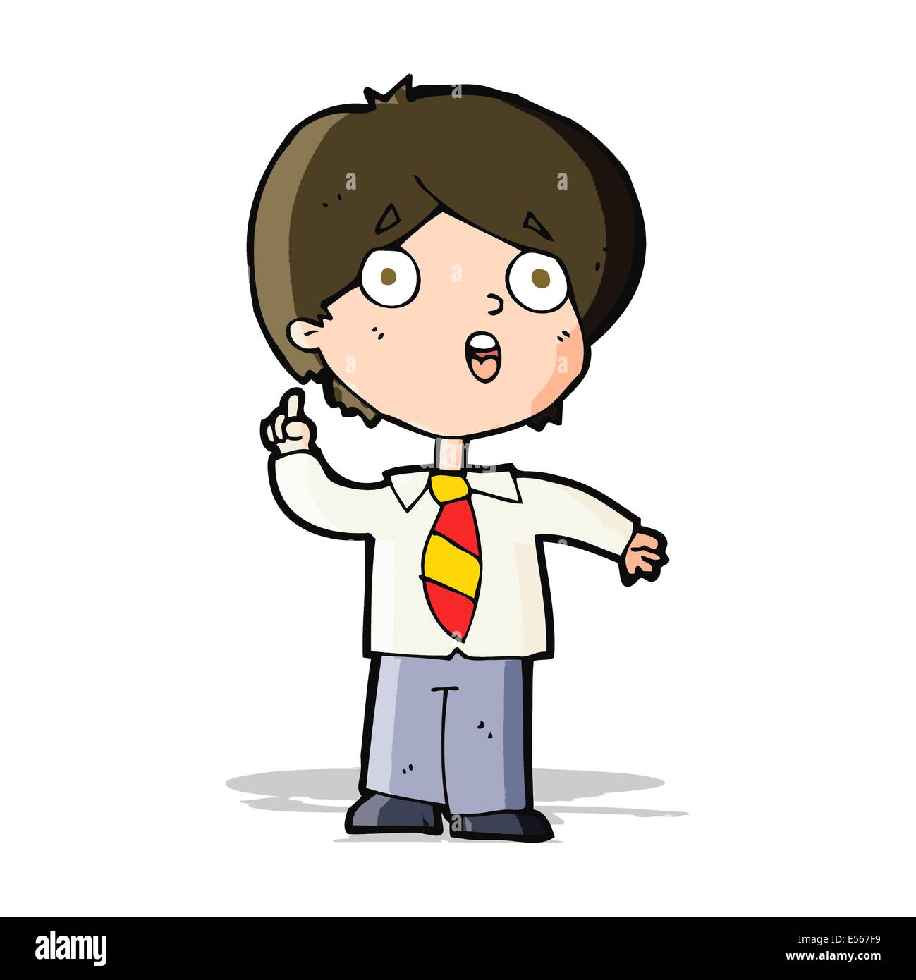 cartoon schoolboy answering question Stock Vector Image & Art - Alamy