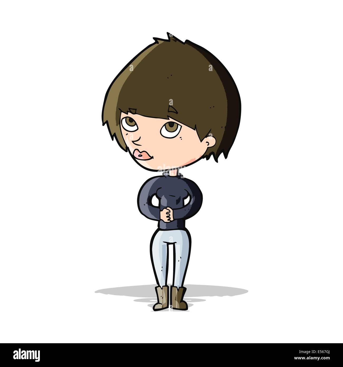 cartoon woman considering Stock Vector Image & Art - Alamy