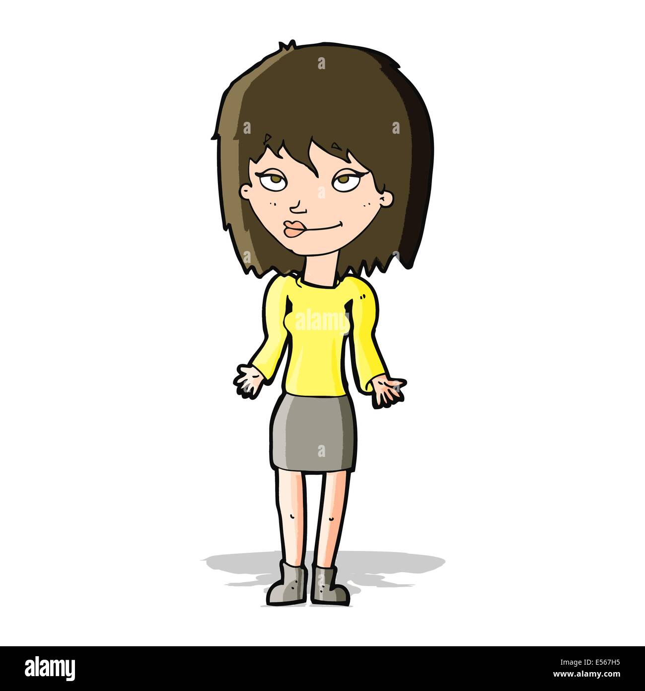 cartoon woman shrugging shoulders Stock Vector Image & Art - Alamy