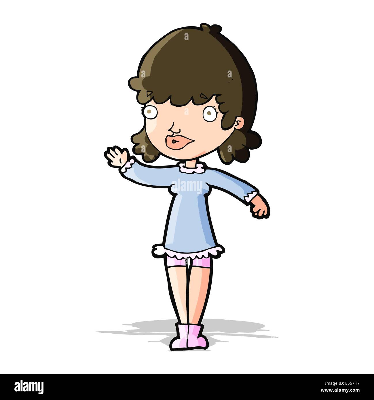 cartoon woman waving Stock Vector Image & Art - Alamy