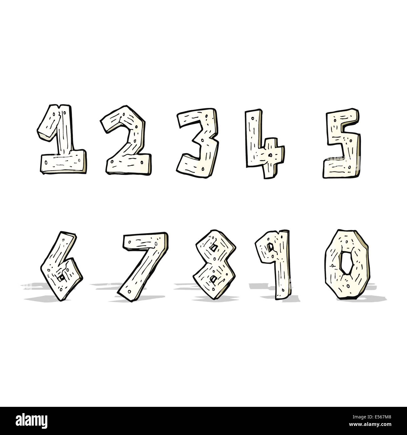 cartoon wooden numbers Stock Vector Image & Art - Alamy