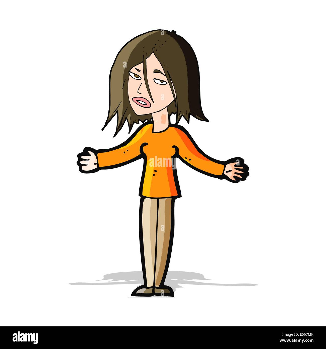 cartoon woman shrugging shoulders Stock Vector Image & Art - Alamy