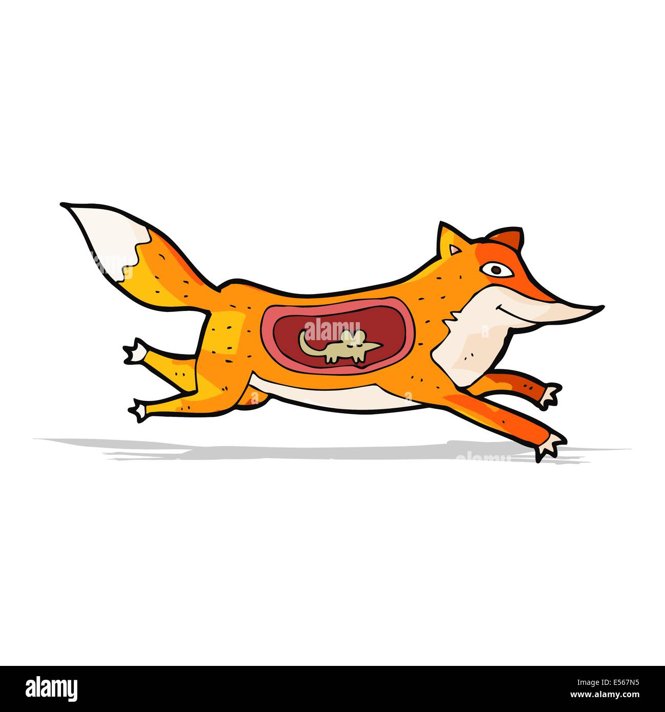 cartoon fox with mouse in belly Stock Vector Image & Art - Alamy