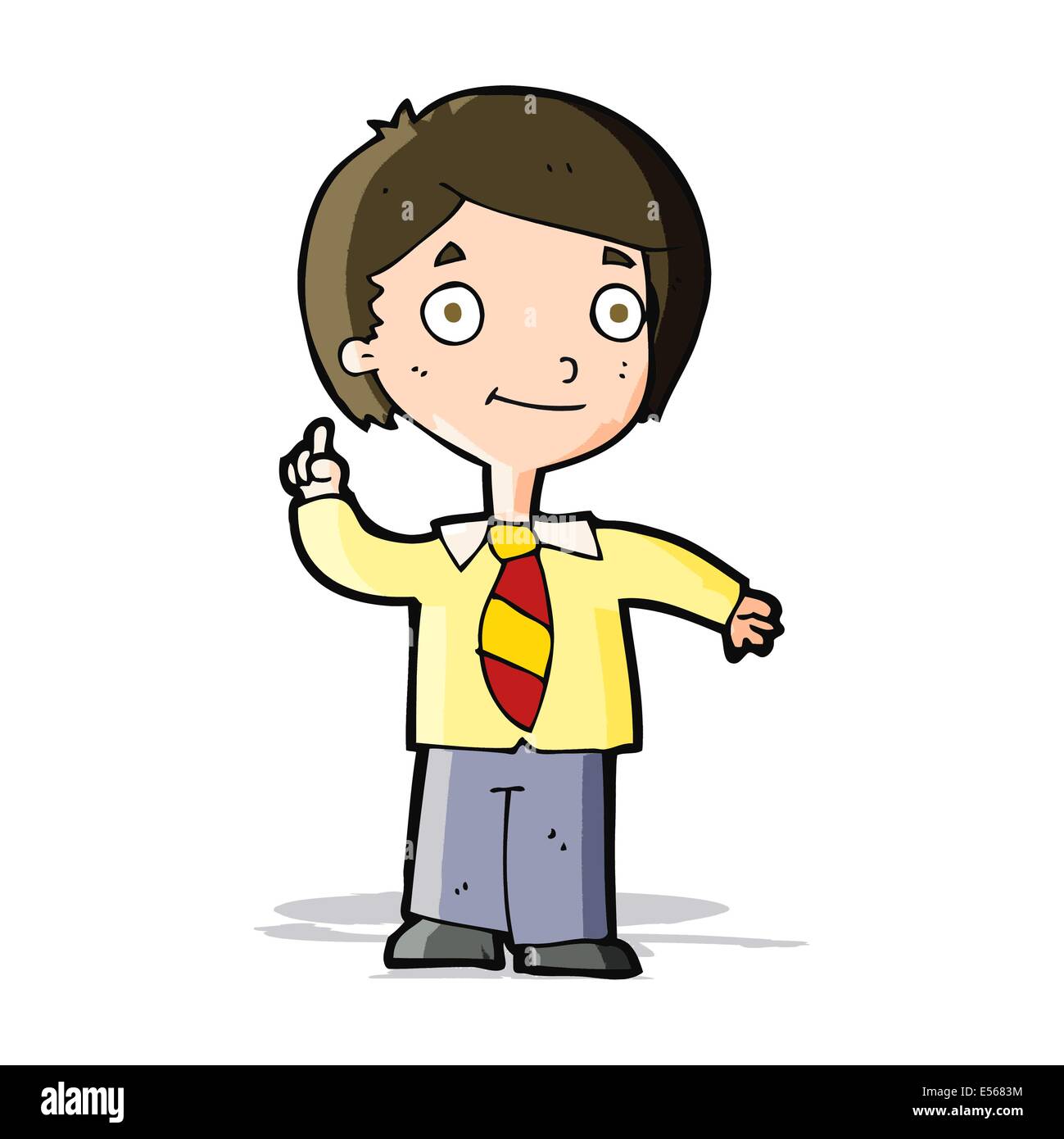 cartoon school boy answering question Stock Vector Image & Art - Alamy