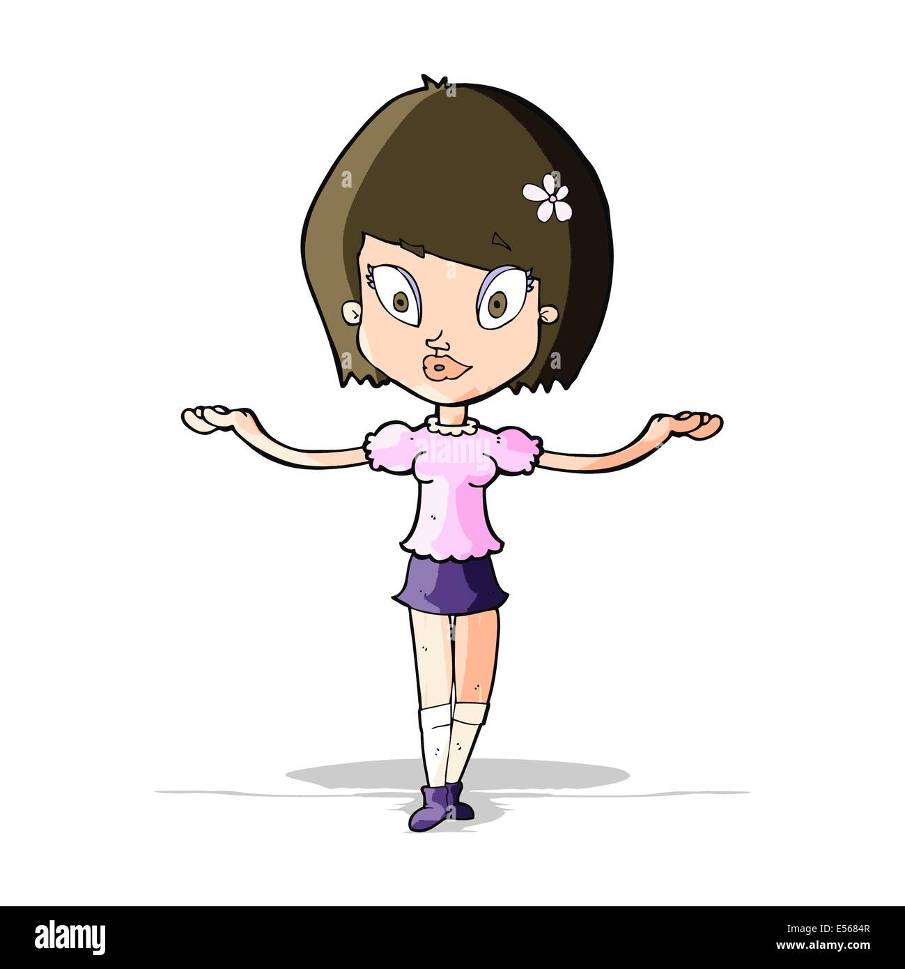 cartoon woman making balancing gesture Stock Vector Image & Art - Alamy