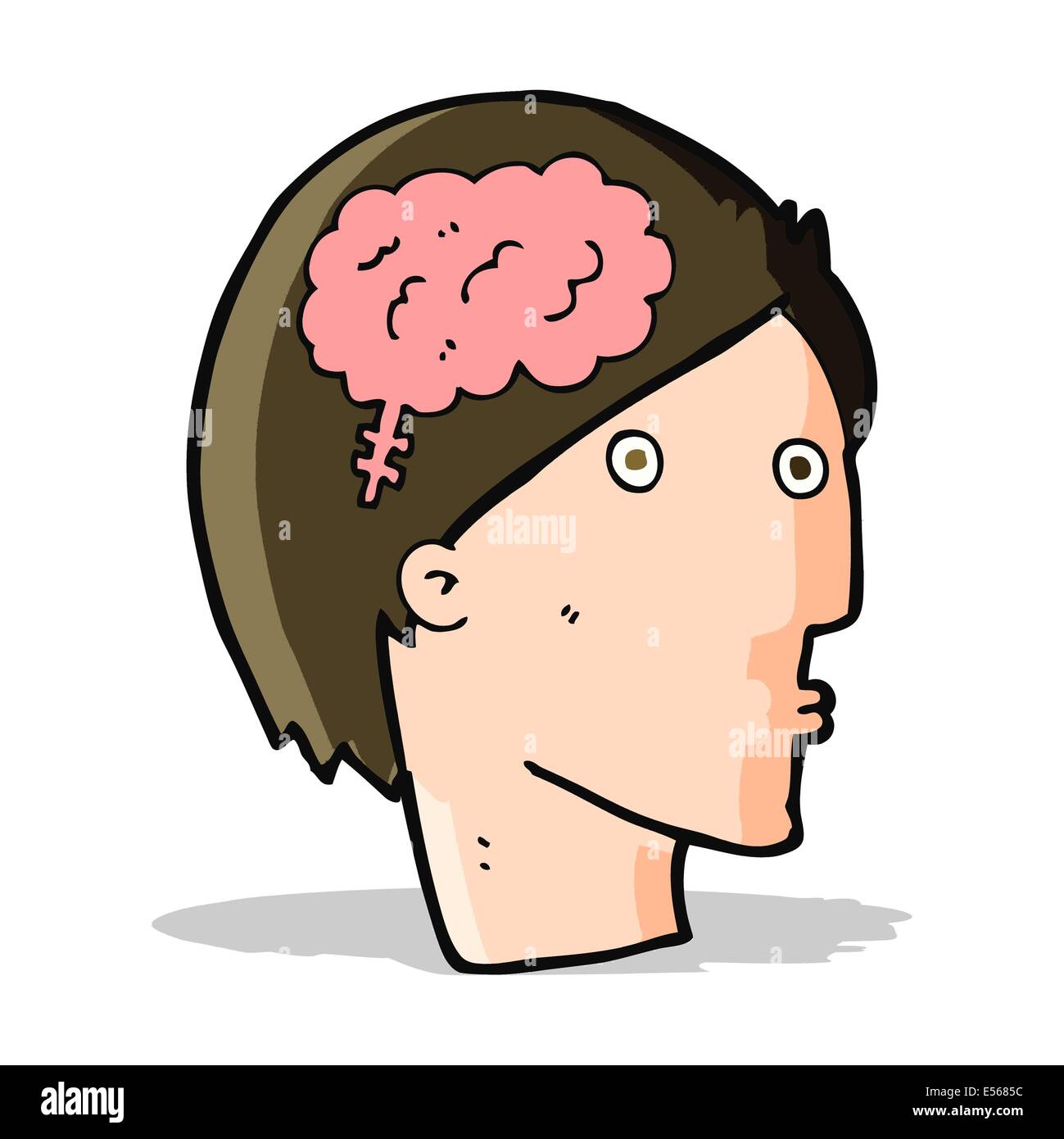 cartoon man with brain symbol Stock Vector Image & Art - Alamy