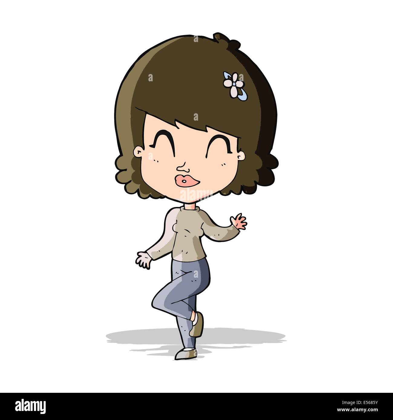 cartoon pretty woman dancing Stock Vector Image & Art - Alamy