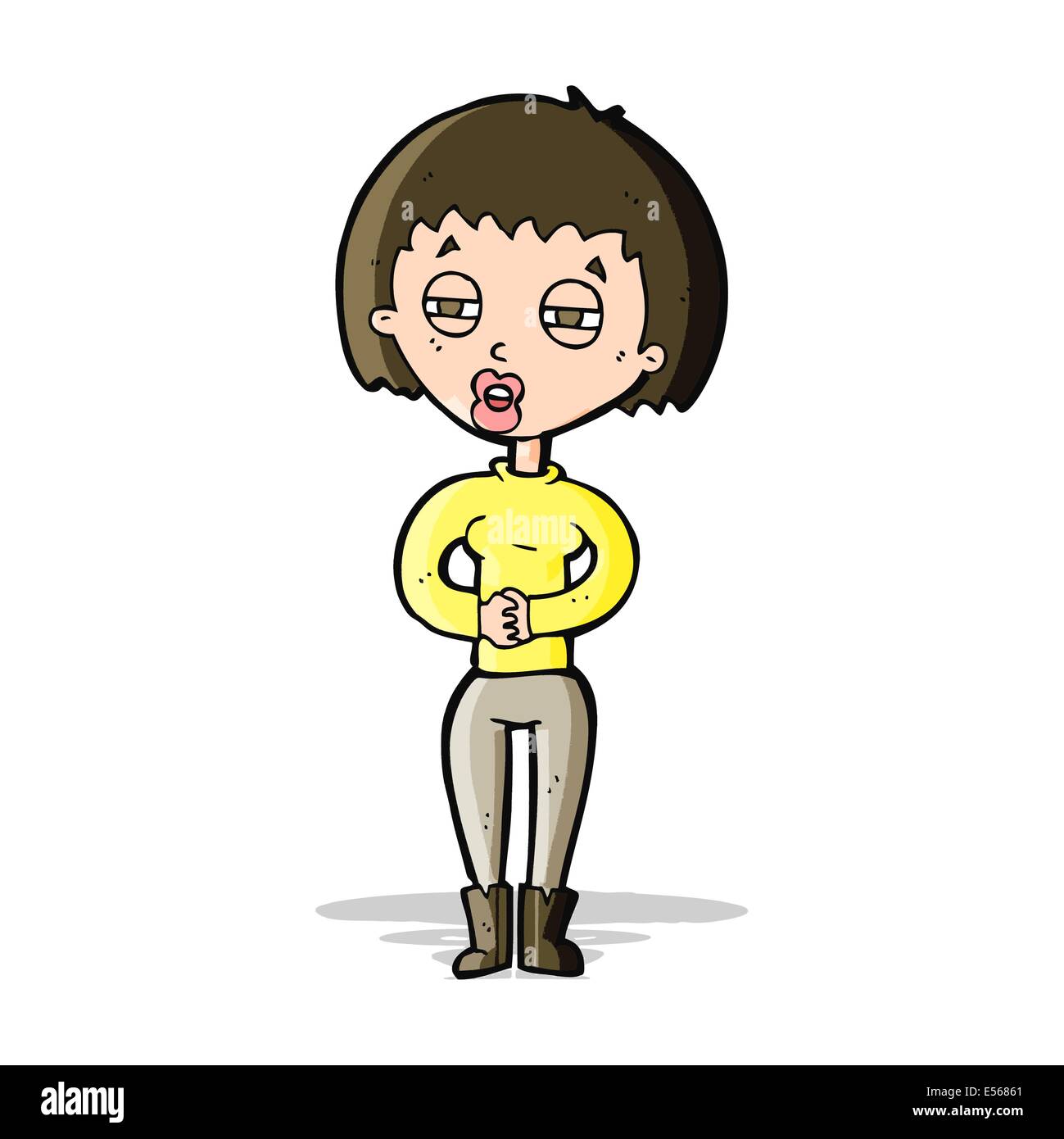 cartoon tired woman Stock Vector Image & Art - Alamy