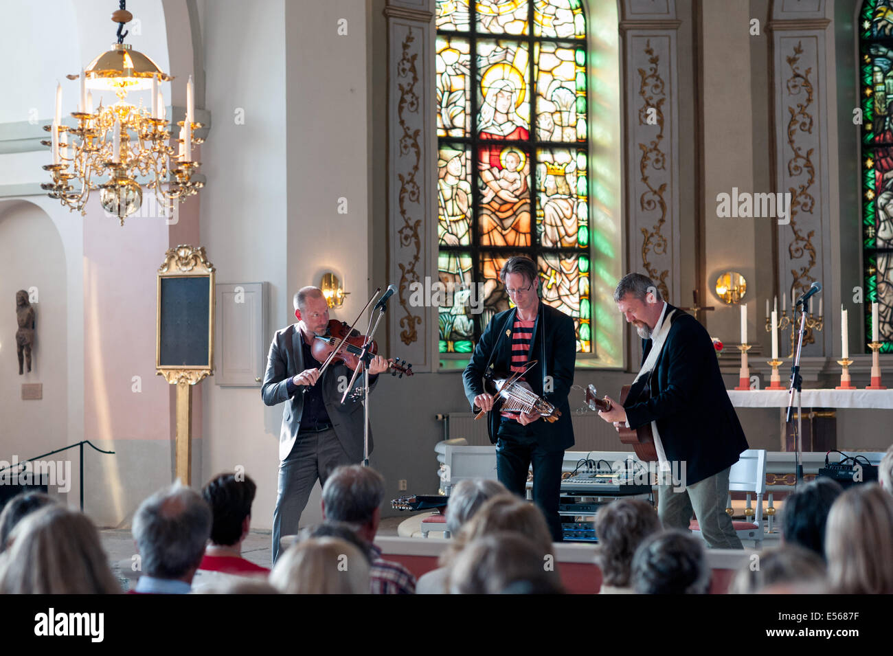 Swedish folk music group "Väsen" performs in a church during the ...
