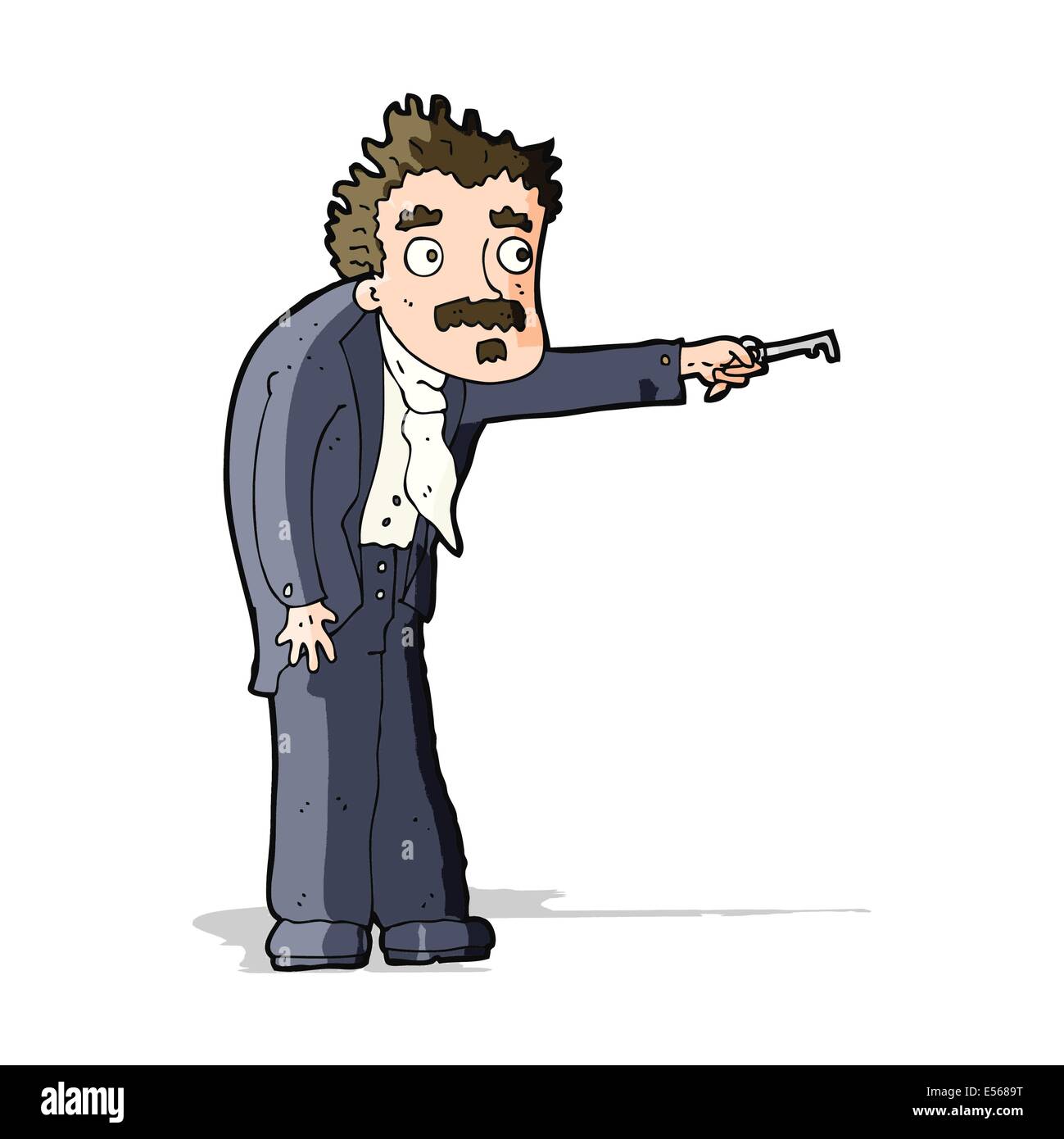 cartoon man trembling with key unlocking Stock Vector Image & Art - Alamy