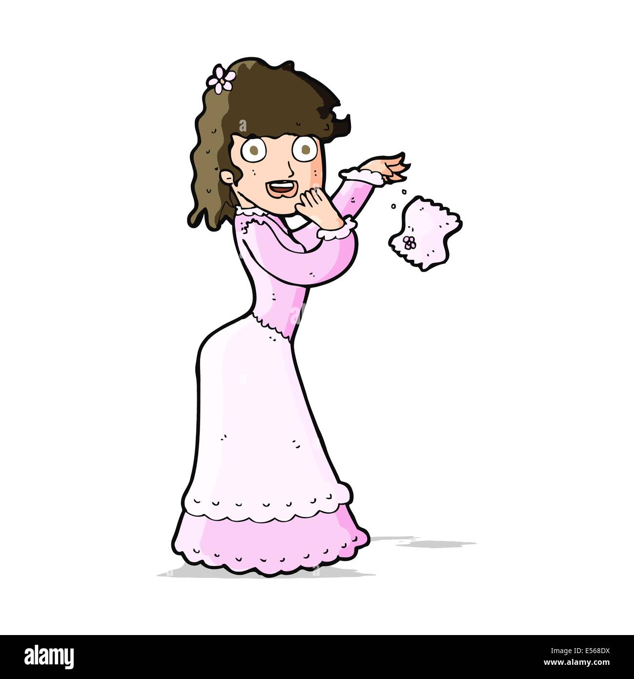 cartoon victorian woman dropping handkerchief Stock Vector Image & Art ...
