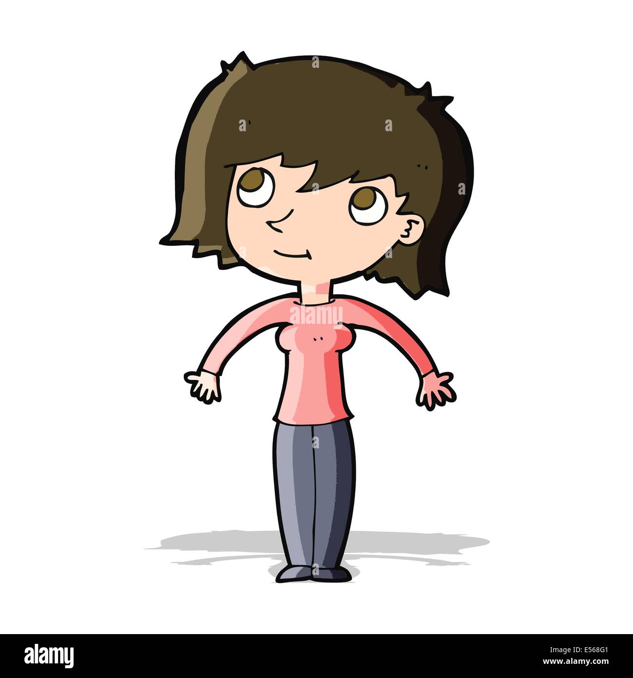 cartoon woman shrugging Stock Vector Image & Art - Alamy