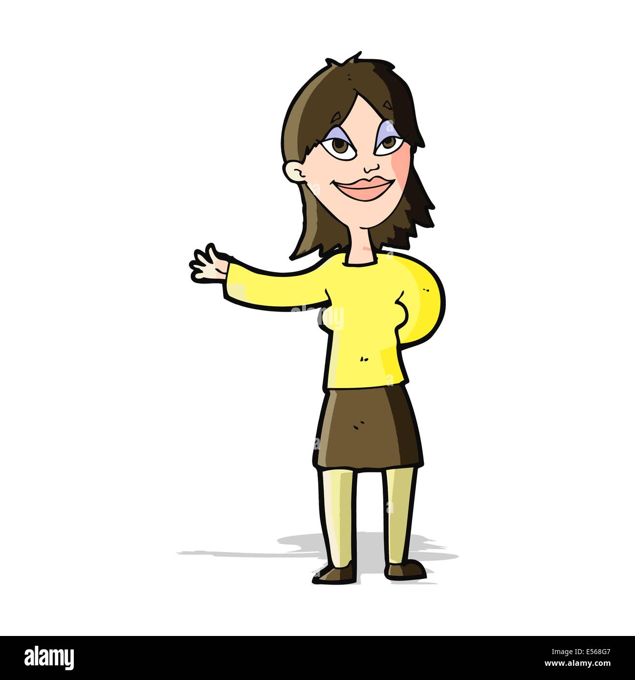 cartoon woman gesture to show something Stock Vector Image & Art - Alamy
