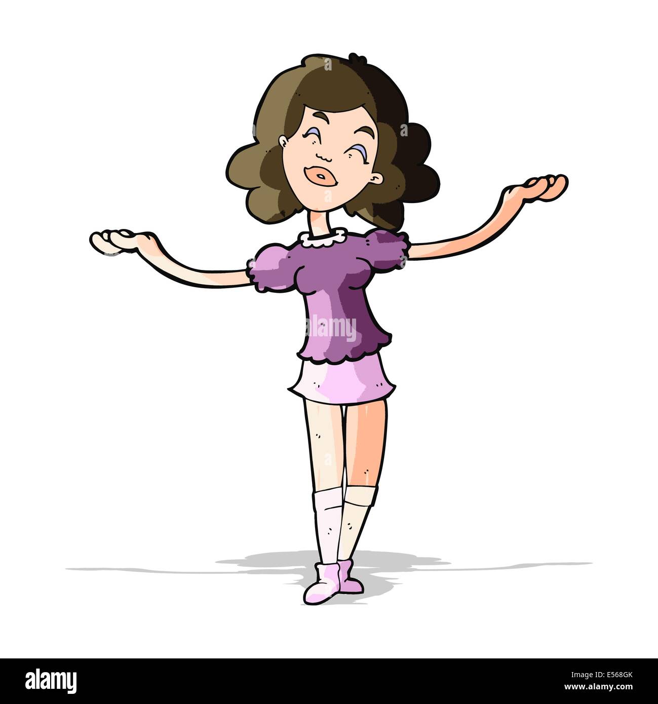 cartoon woman taking praise Stock Vector Image & Art - Alamy