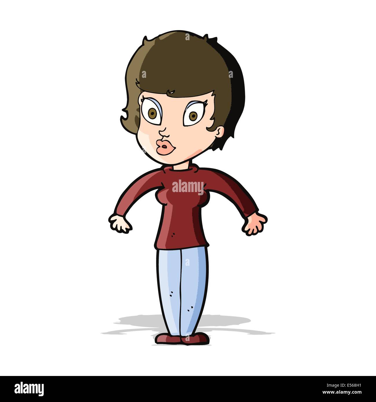 cartoon woman shrugging shoulders Stock Vector Image & Art - Alamy