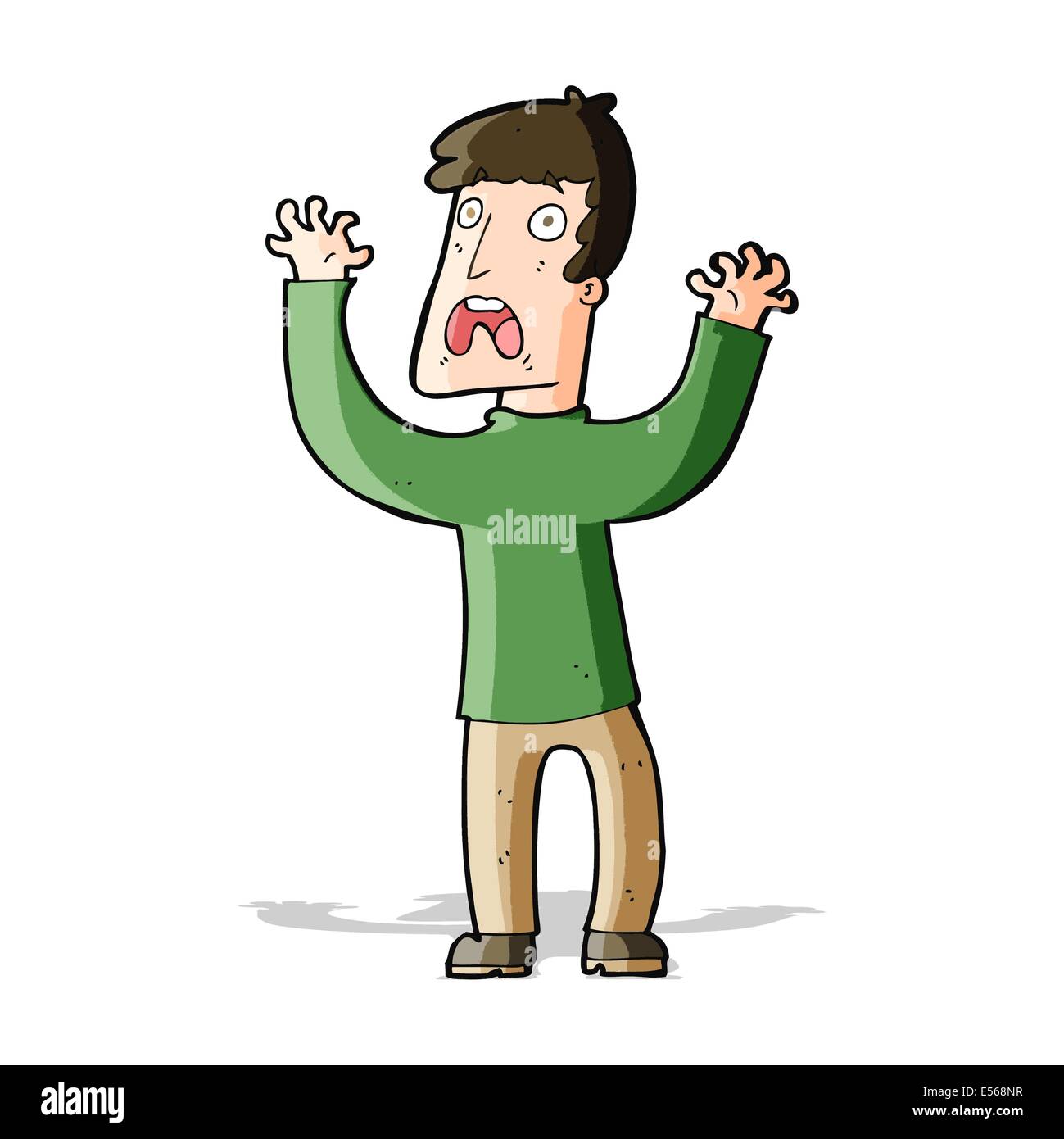 cartoon frightened man Stock Vector Image & Art - Alamy