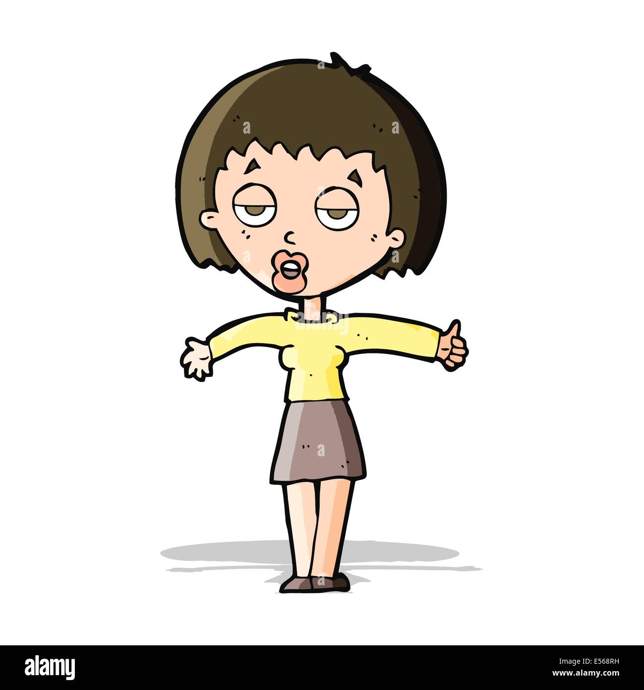 cartoon bored woman Stock Vector Image & Art - Alamy