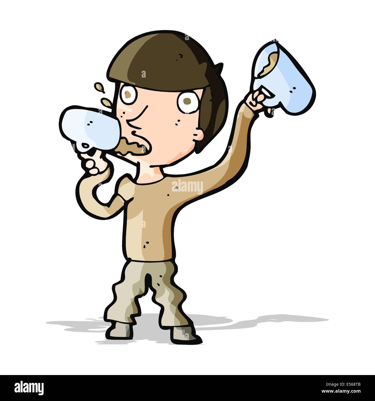 Cartoon man drinking beer Cut Out Stock Images & Pictures - Alamy