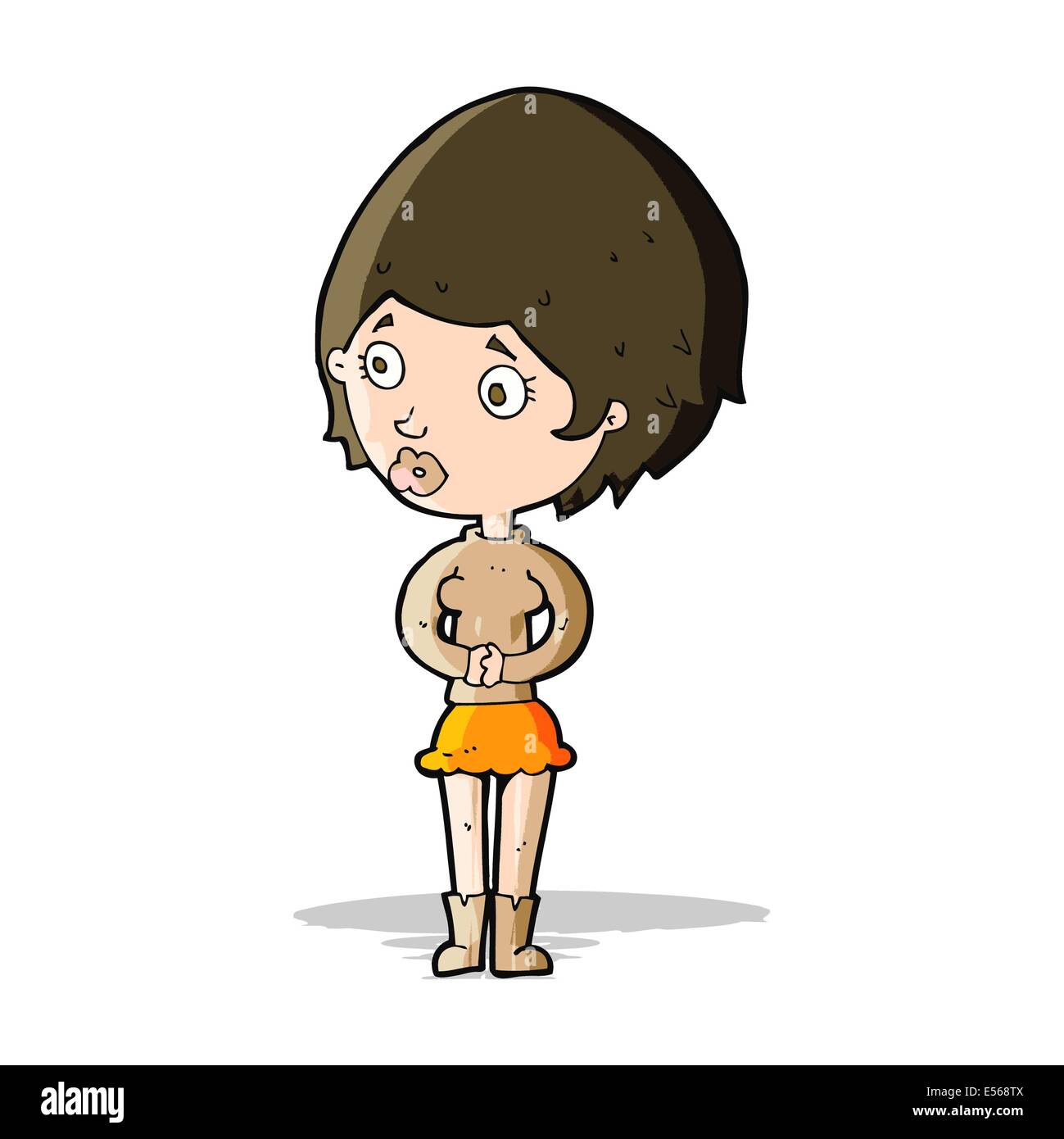 cartoon concerned woman Stock Vector Image & Art - Alamy