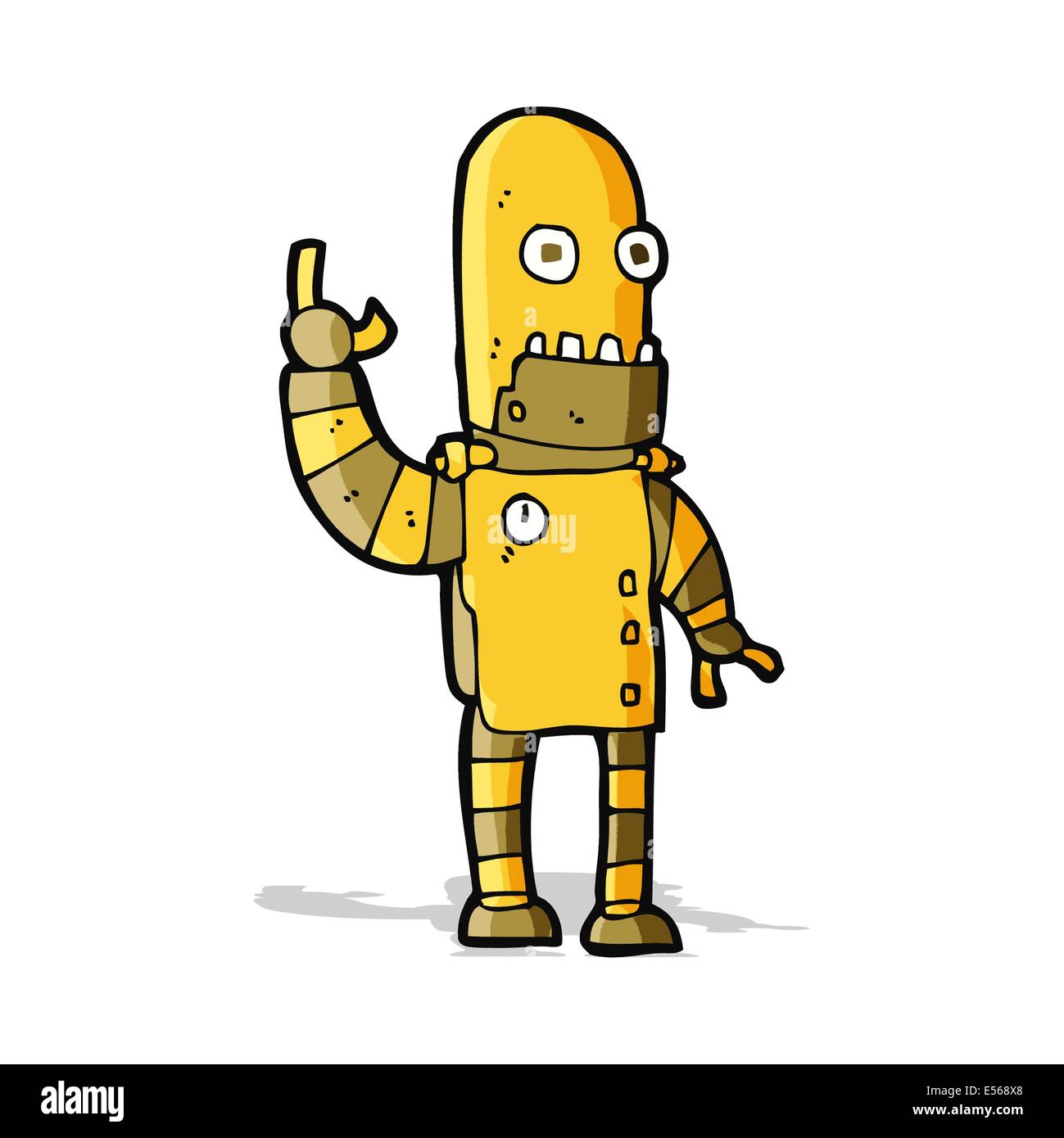 cartoon waving gold robot Stock Vector Image & Art - Alamy