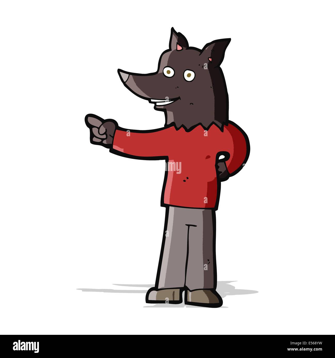 cartoon wolf man pointing Stock Vector Image & Art - Alamy