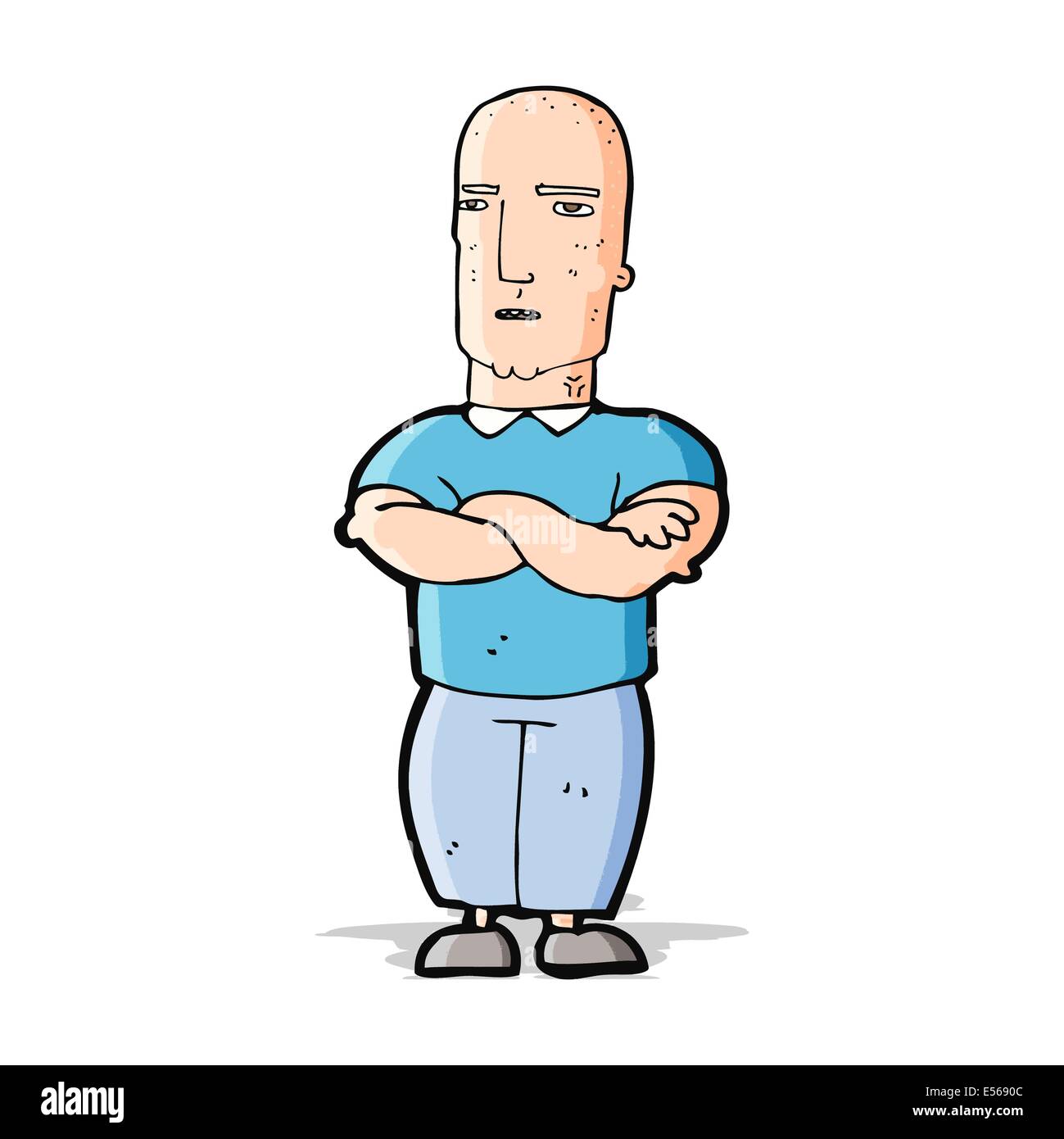 Cartoon annoyed bald man Cut Out Stock Images & Pictures - Alamy