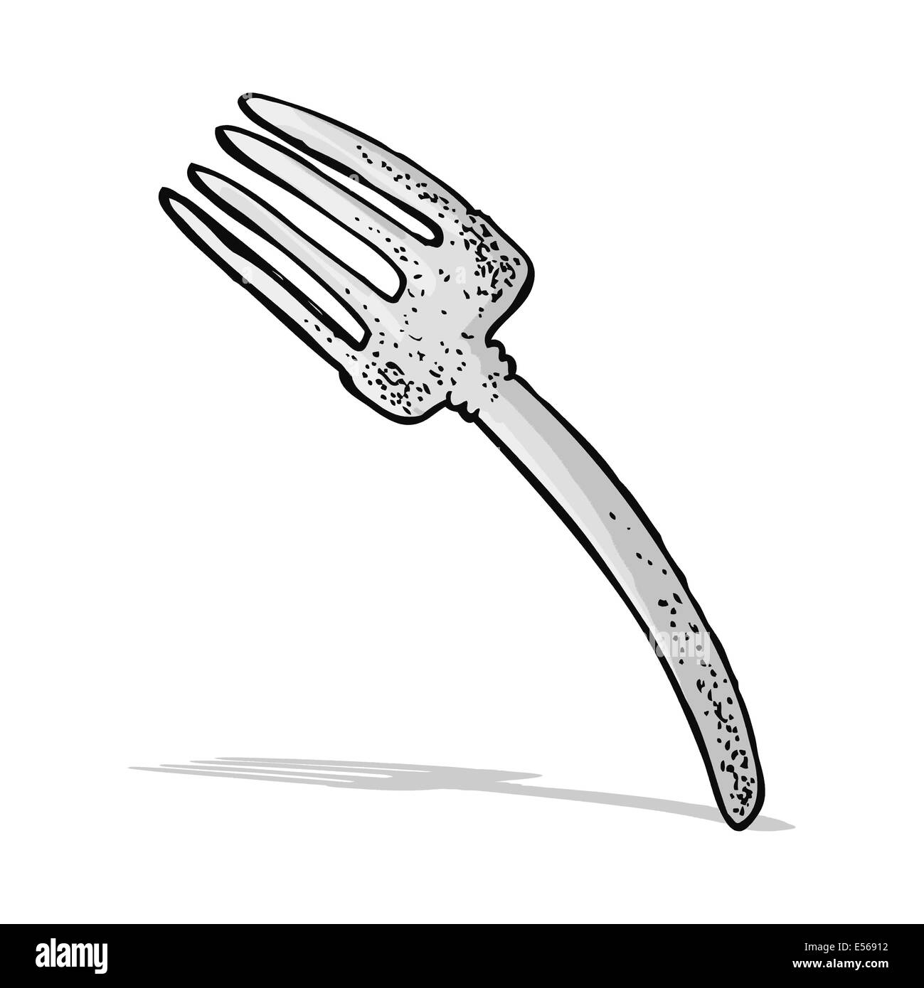 Cartoon fork Black and White Stock Photos & Images - Alamy