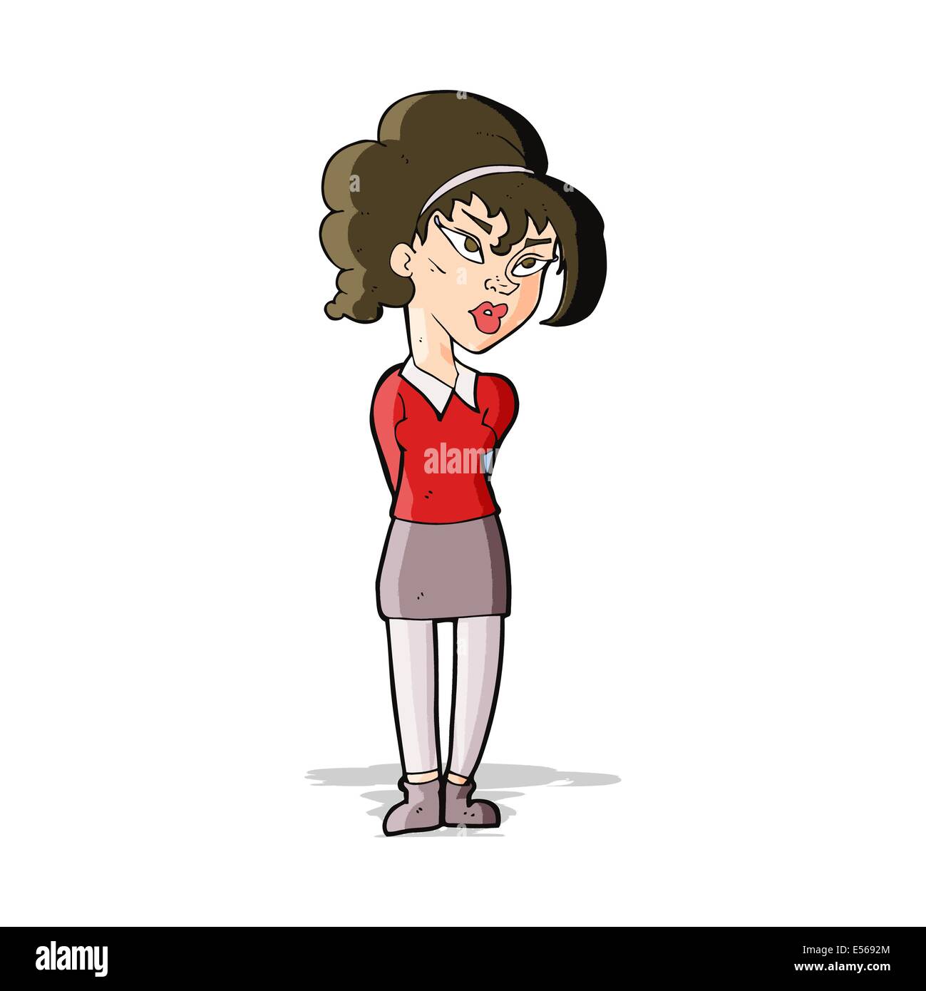 cartoon pretty girl tilting head Stock Vector Image & Art - Alamy