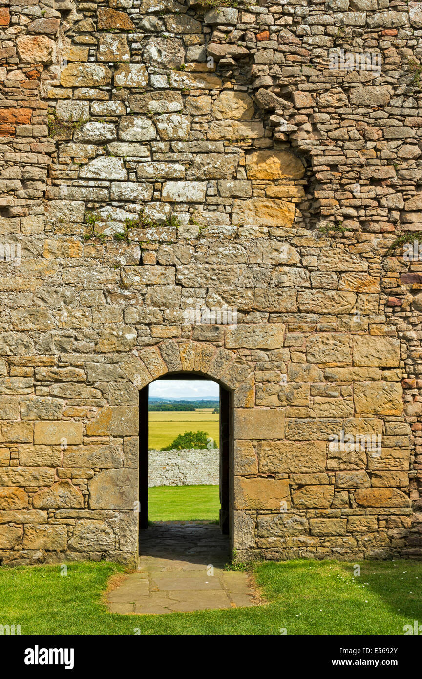 DUFFUS CASTLE DOORWAY IN A WALL NEAR ELGIN MORAY SCOTLAND Stock Photo ...