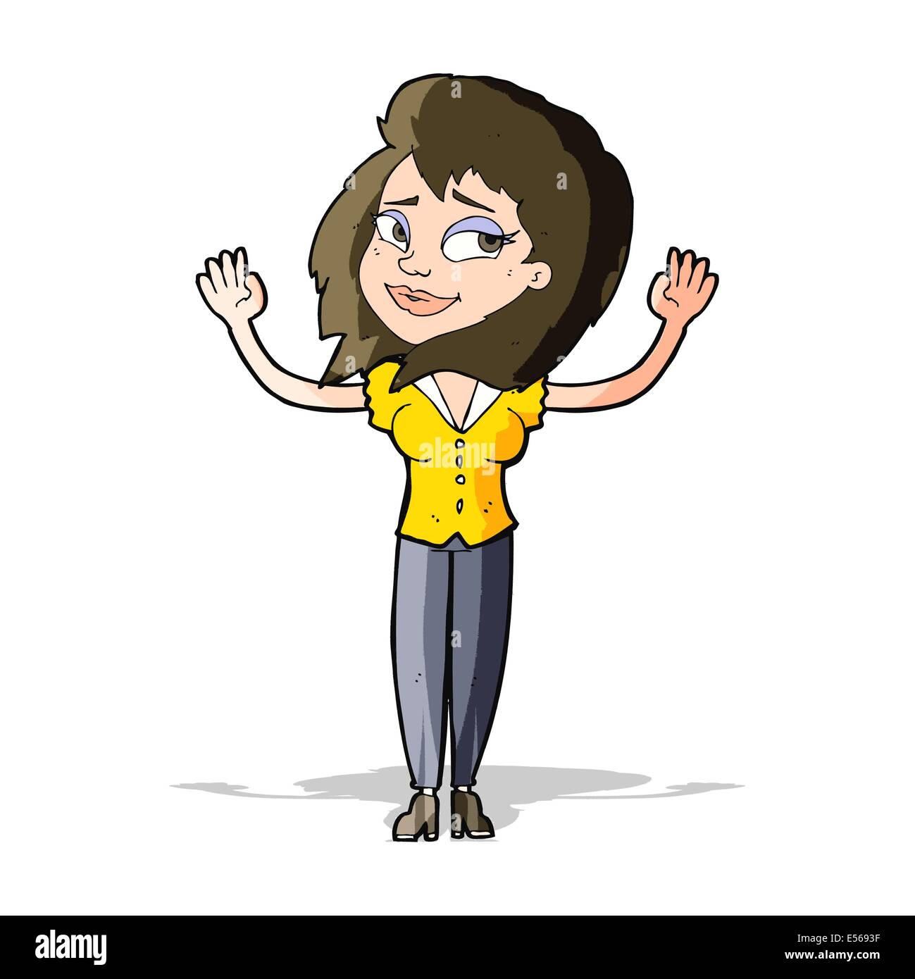 cartoon woman giving up Stock Vector Image & Art - Alamy