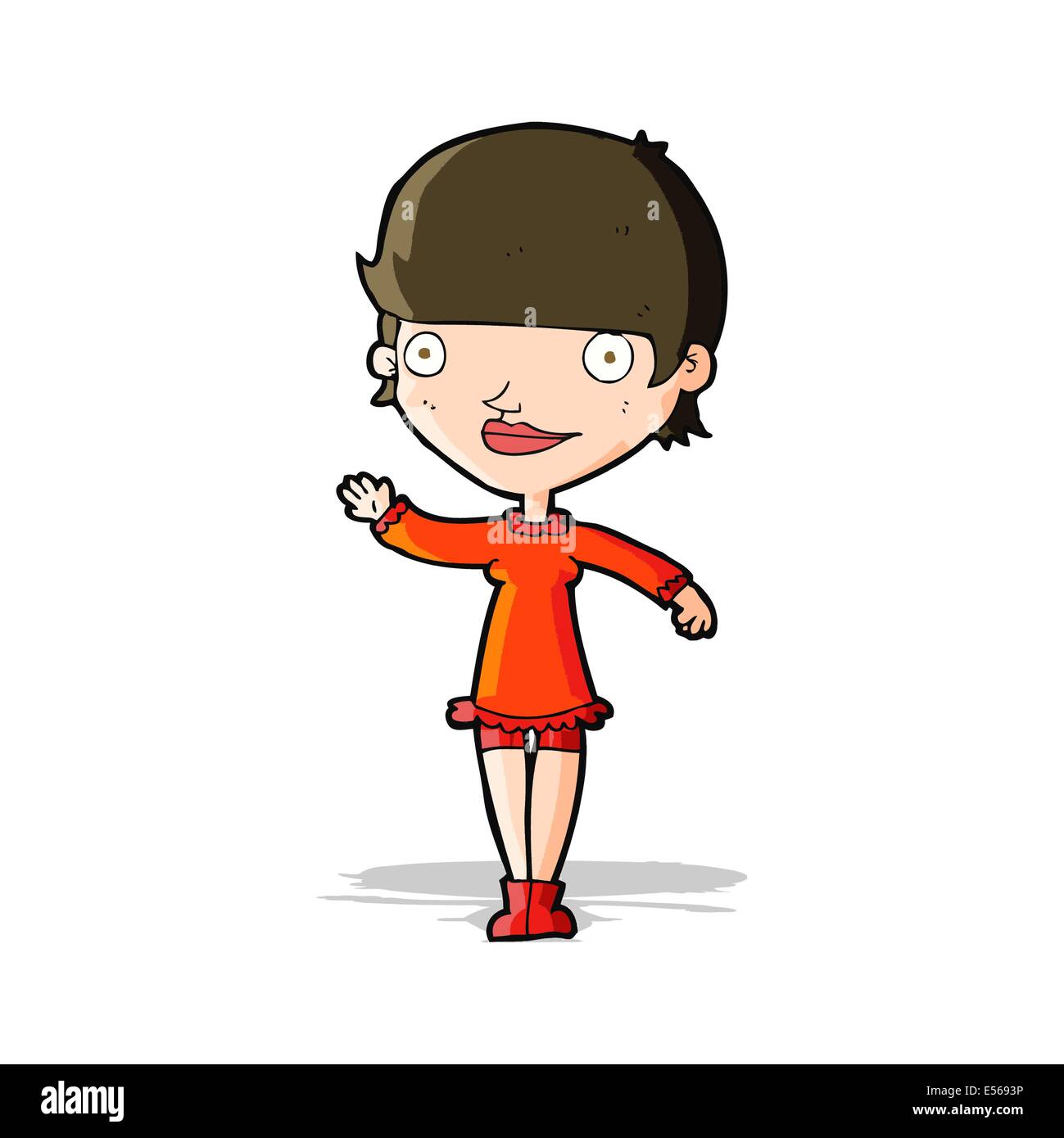 cartoon waving woman Stock Vector Image & Art - Alamy