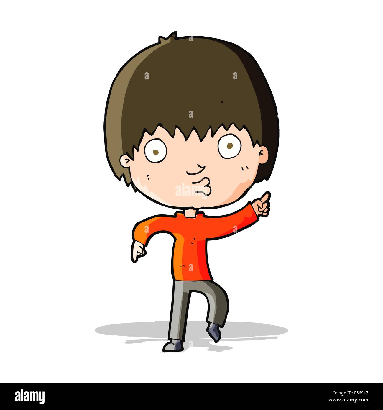 cartoon impressed boy pointing Stock Vector Image & Art - Alamy