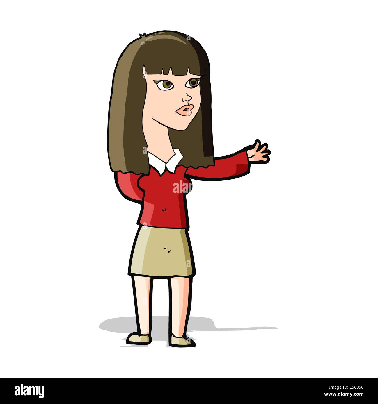 cartoon woman gesturing to show something Stock Vector Image & Art - Alamy