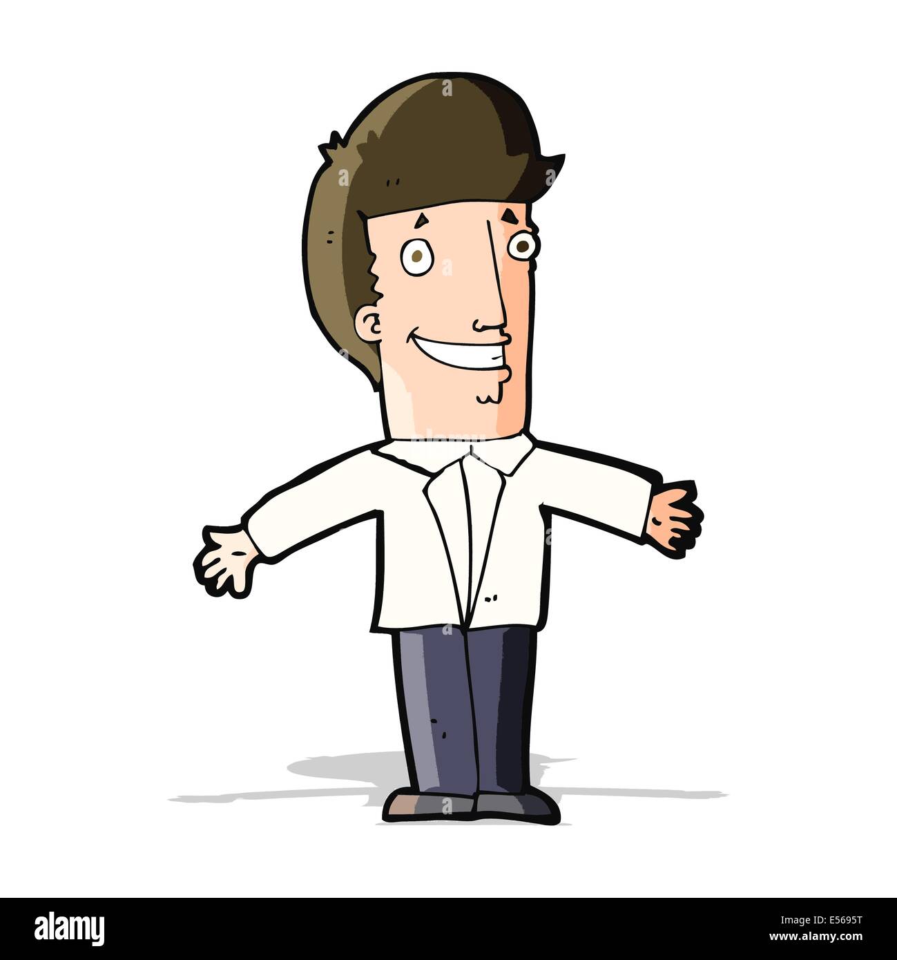 cartoon grinning man with open arms Stock Vector Image & Art - Alamy
