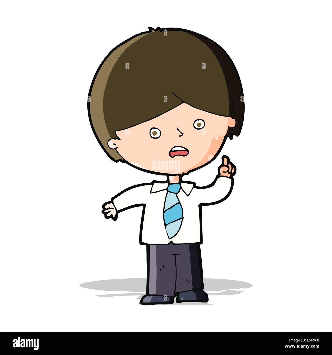 Cartoon school boy raising hand hi-res stock photography and images - Alamy