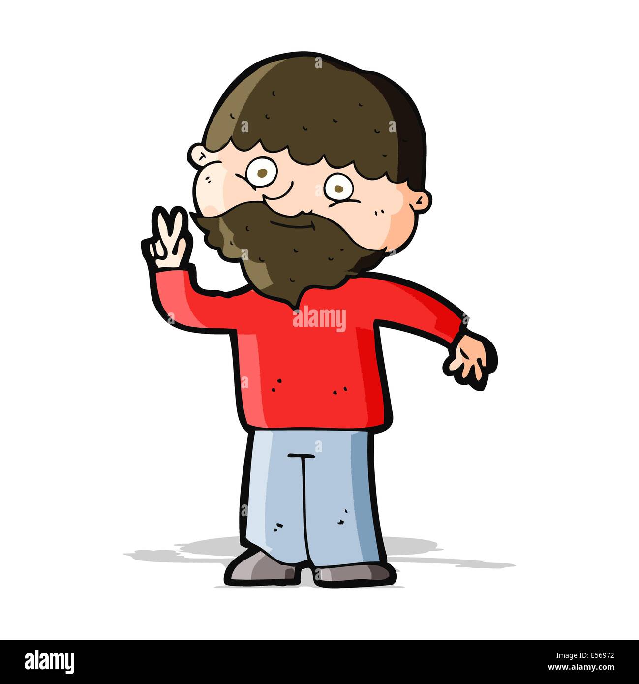 cartoon man giving peace sign Stock Vector Image & Art - Alamy