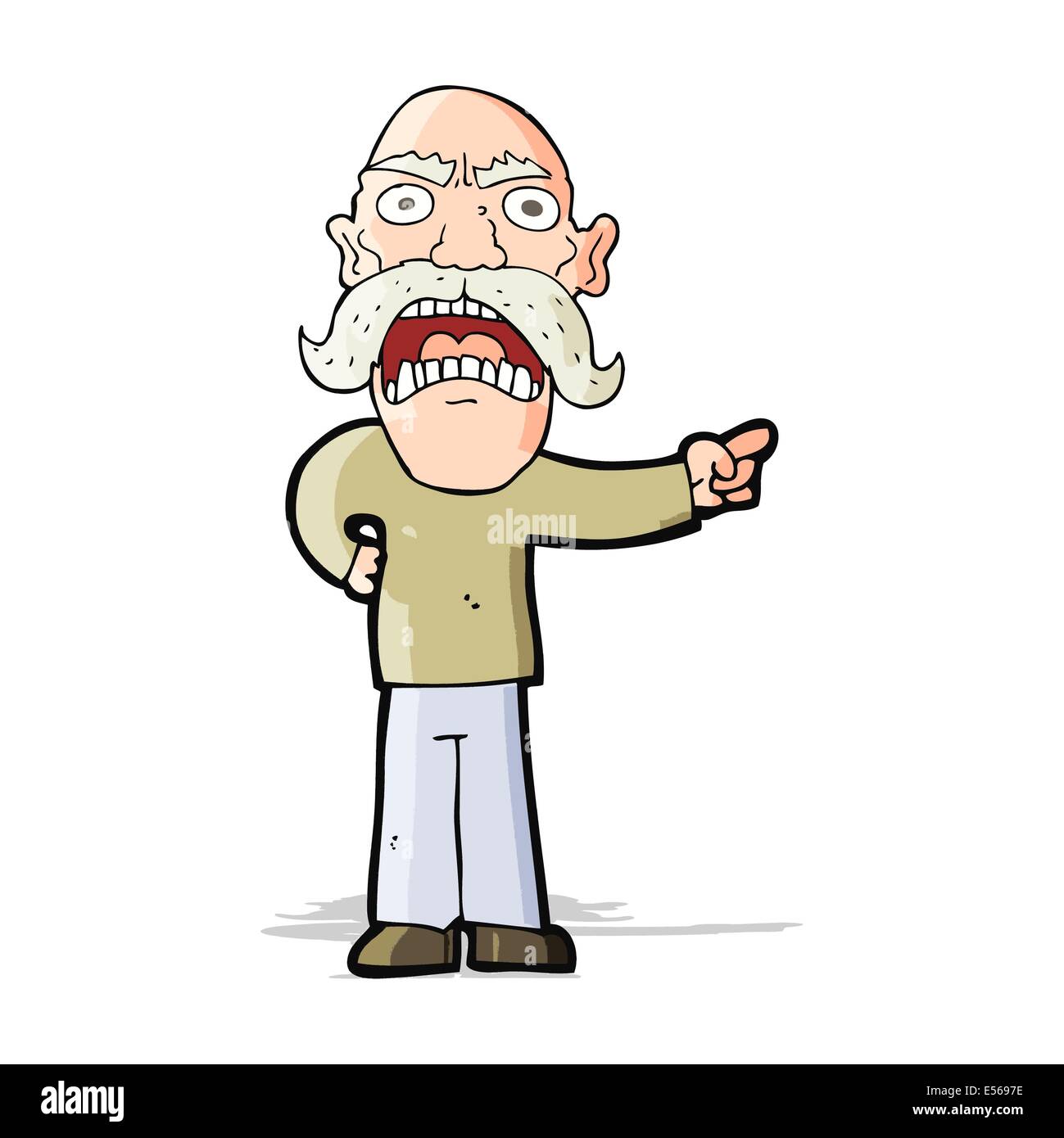 cartoon angry old man Stock Vector Image & Art - Alamy
