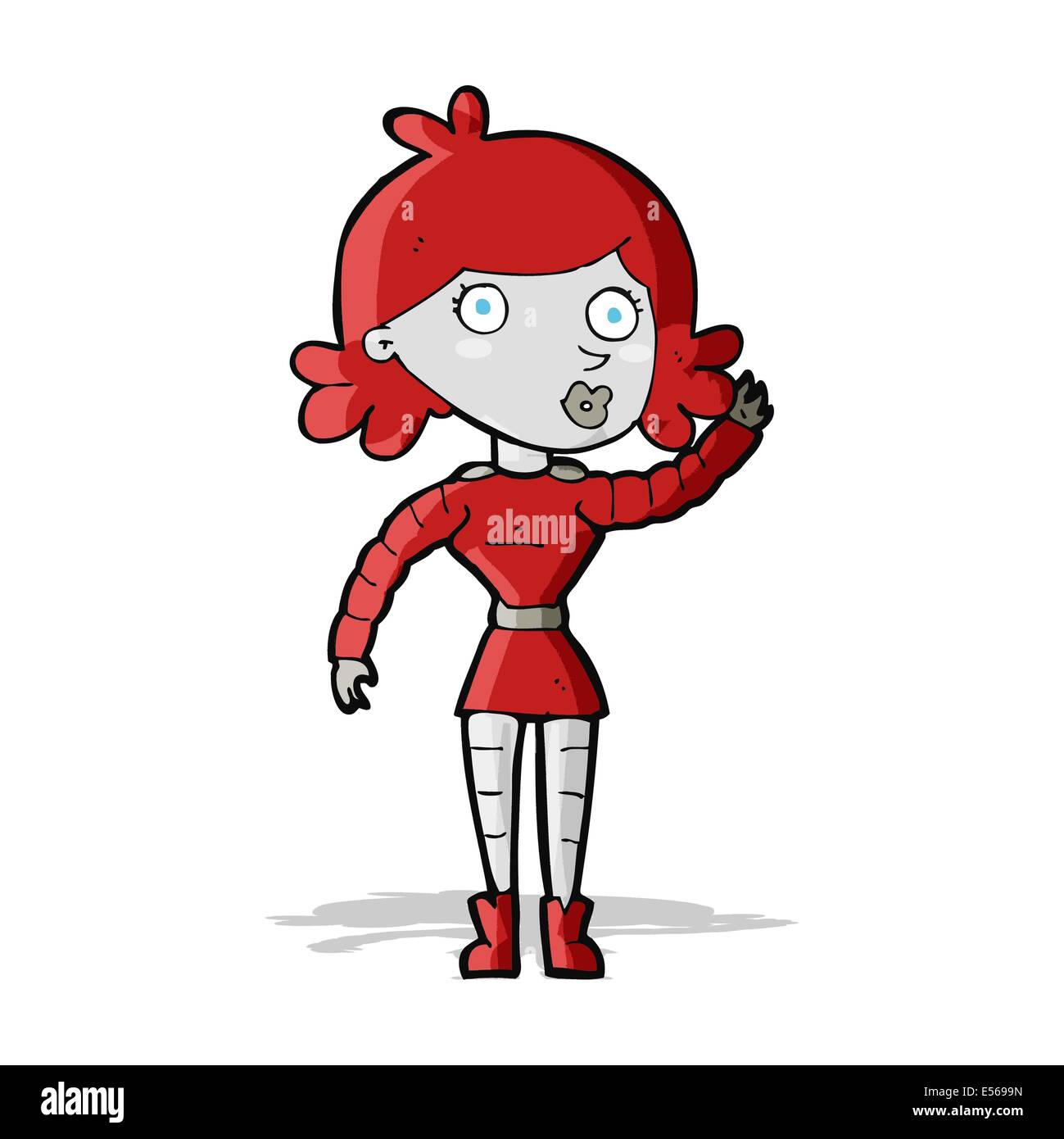 cartoon robot woman waving Stock Vector Image & Art - Alamy