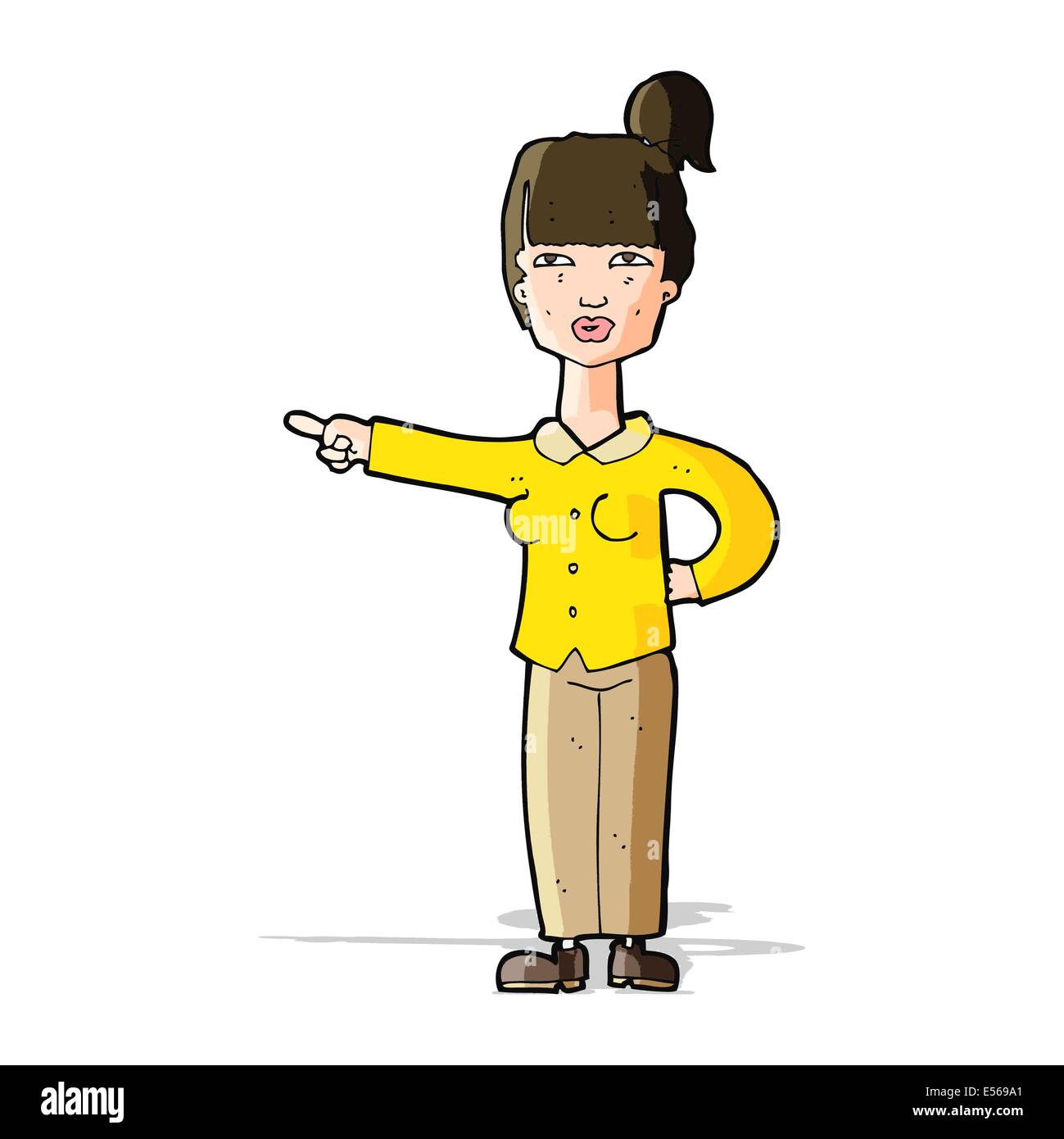 cartoon woman pointing Stock Vector Image & Art - Alamy