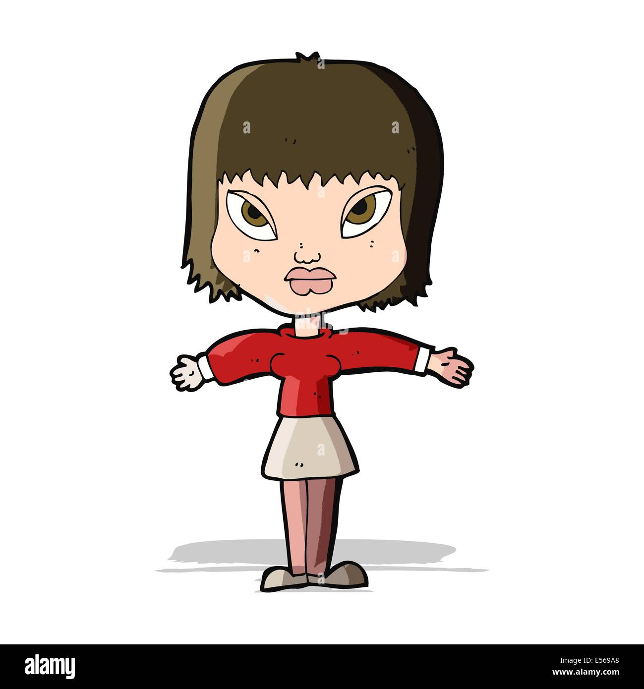 cartoon woman with outstretched arms Stock Vector Image & Art - Alamy