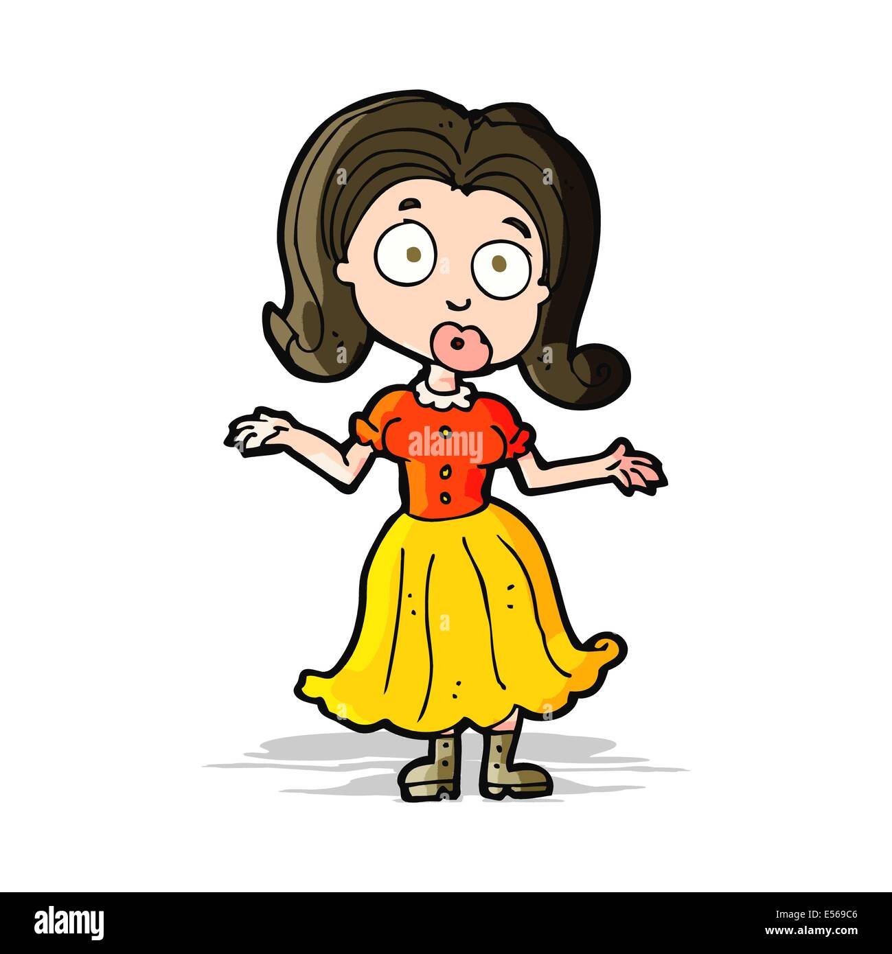 cartoon confused girl Stock Vector Image & Art - Alamy