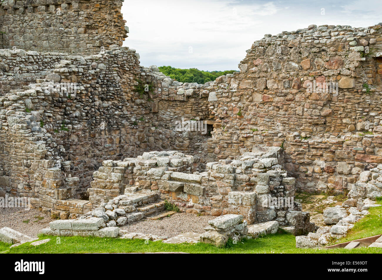 DUFFUS CASTLE INTERIOR WALLS AND CELLAR STONEWORK NEAR ELGIN MORAY ...
