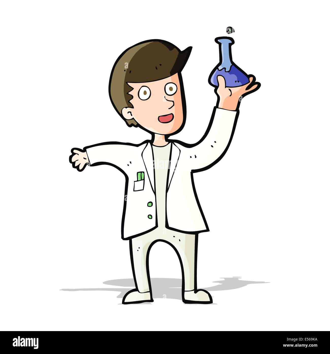 cartoon happy scientist Stock Vector Image & Art - Alamy