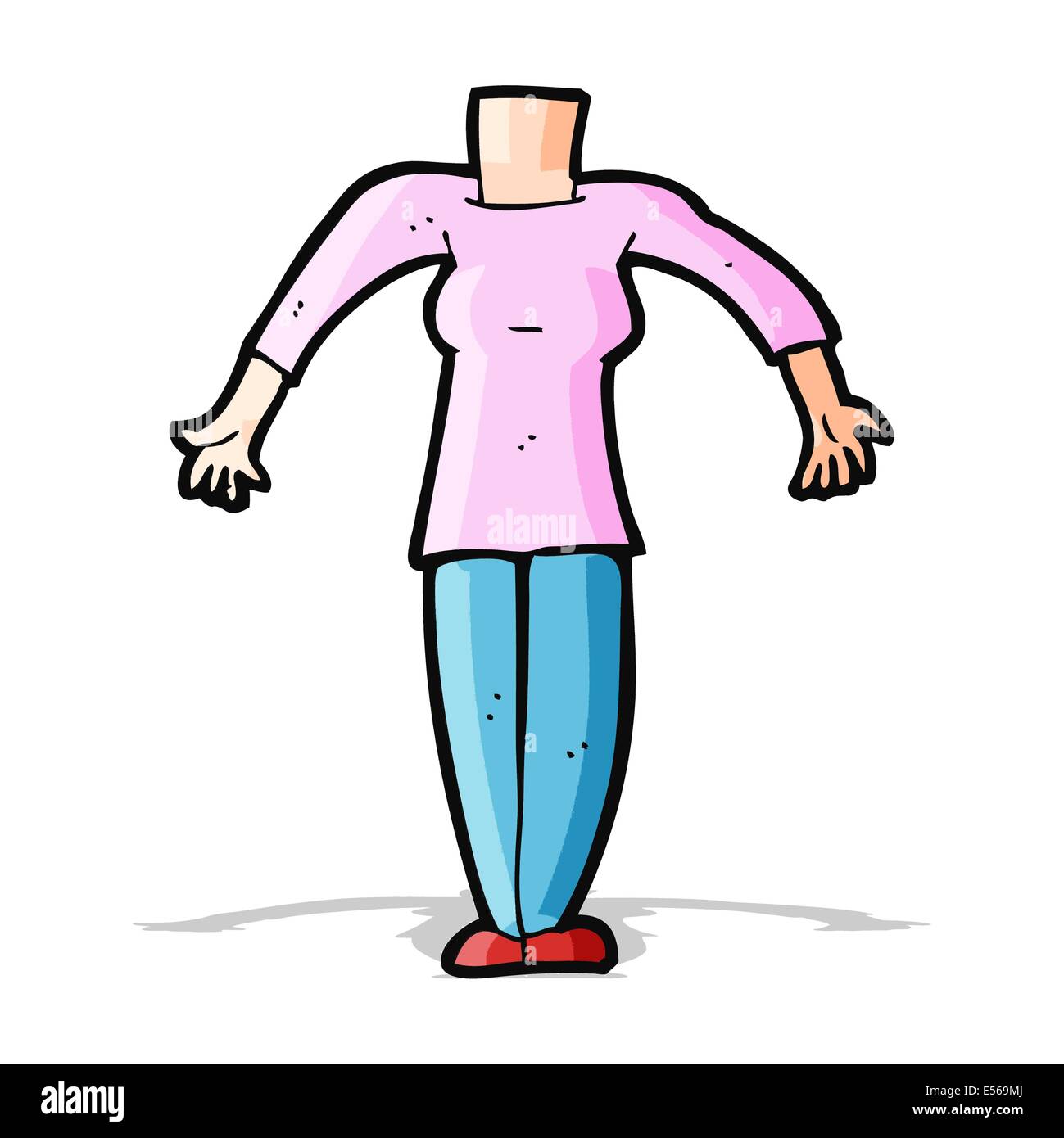 cartoon female body (add photos or mix and match cartoons Stock Vector ...