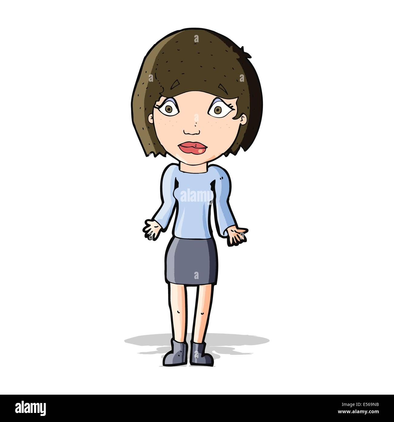 cartoon woman shrugging shoulders Stock Vector Image & Art - Alamy
