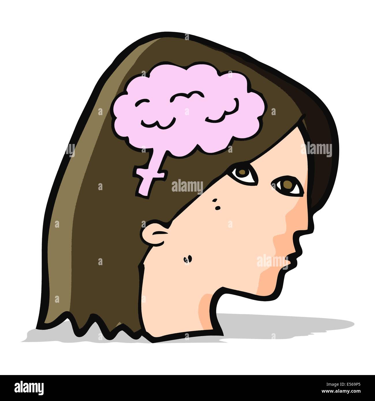 Happy female brain Cut Out Stock Images & Pictures - Alamy