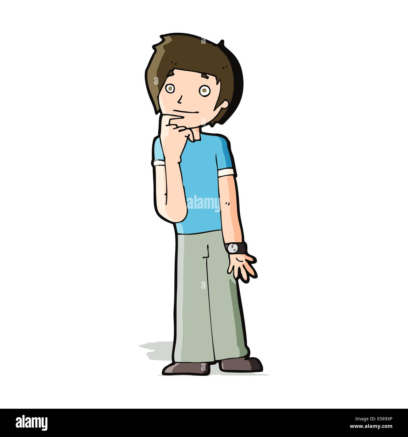 cartoon boy wondering Stock Vector Image & Art - Alamy