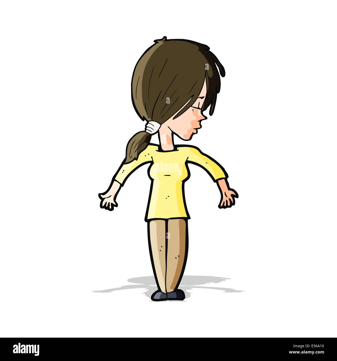 cartoon woman shrugging shoulders Stock Vector Image & Art - Alamy